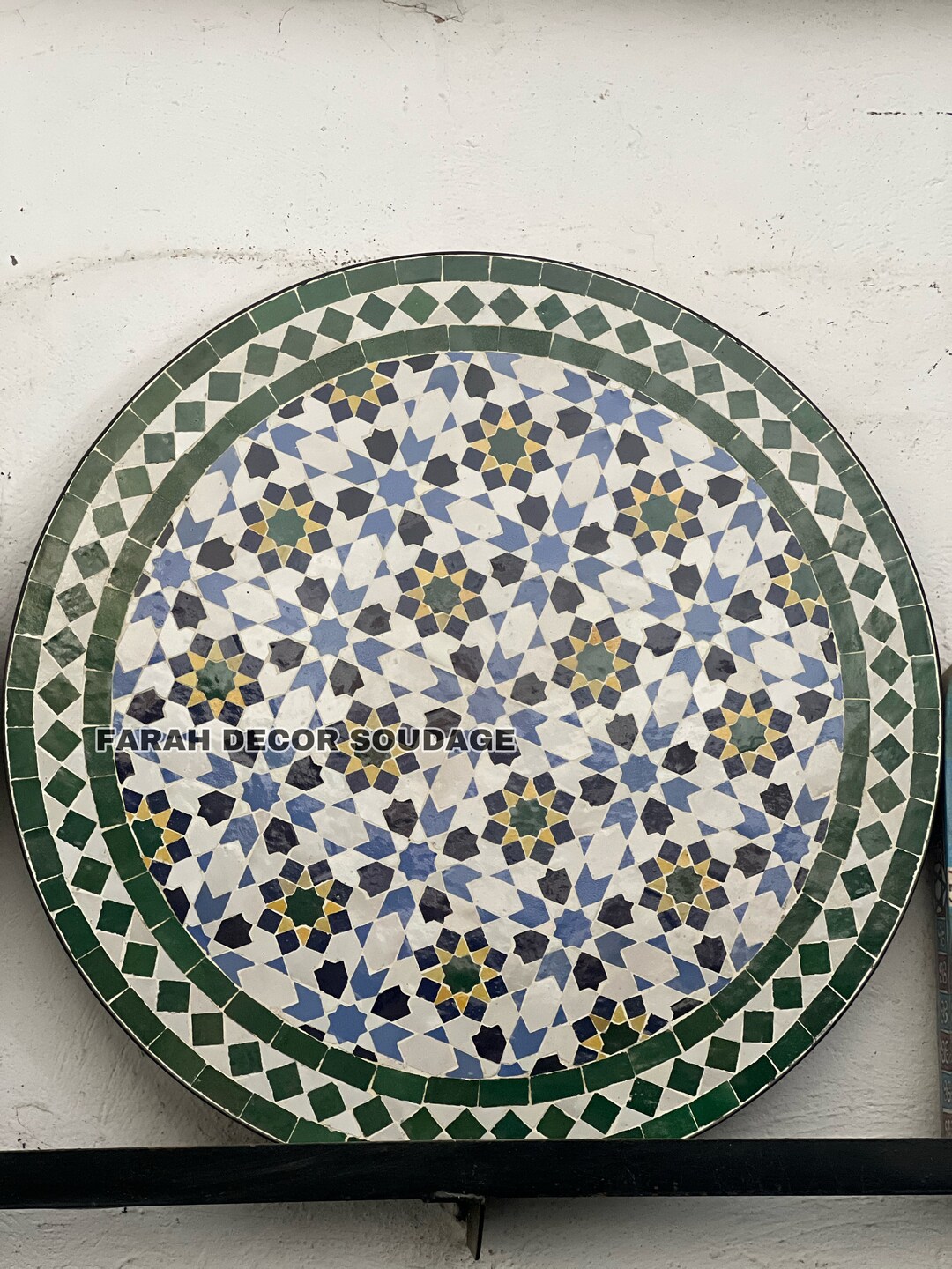 Colorful Zellige Table - Moroccan Bistro Table - Moroccan Mosaic Table ...