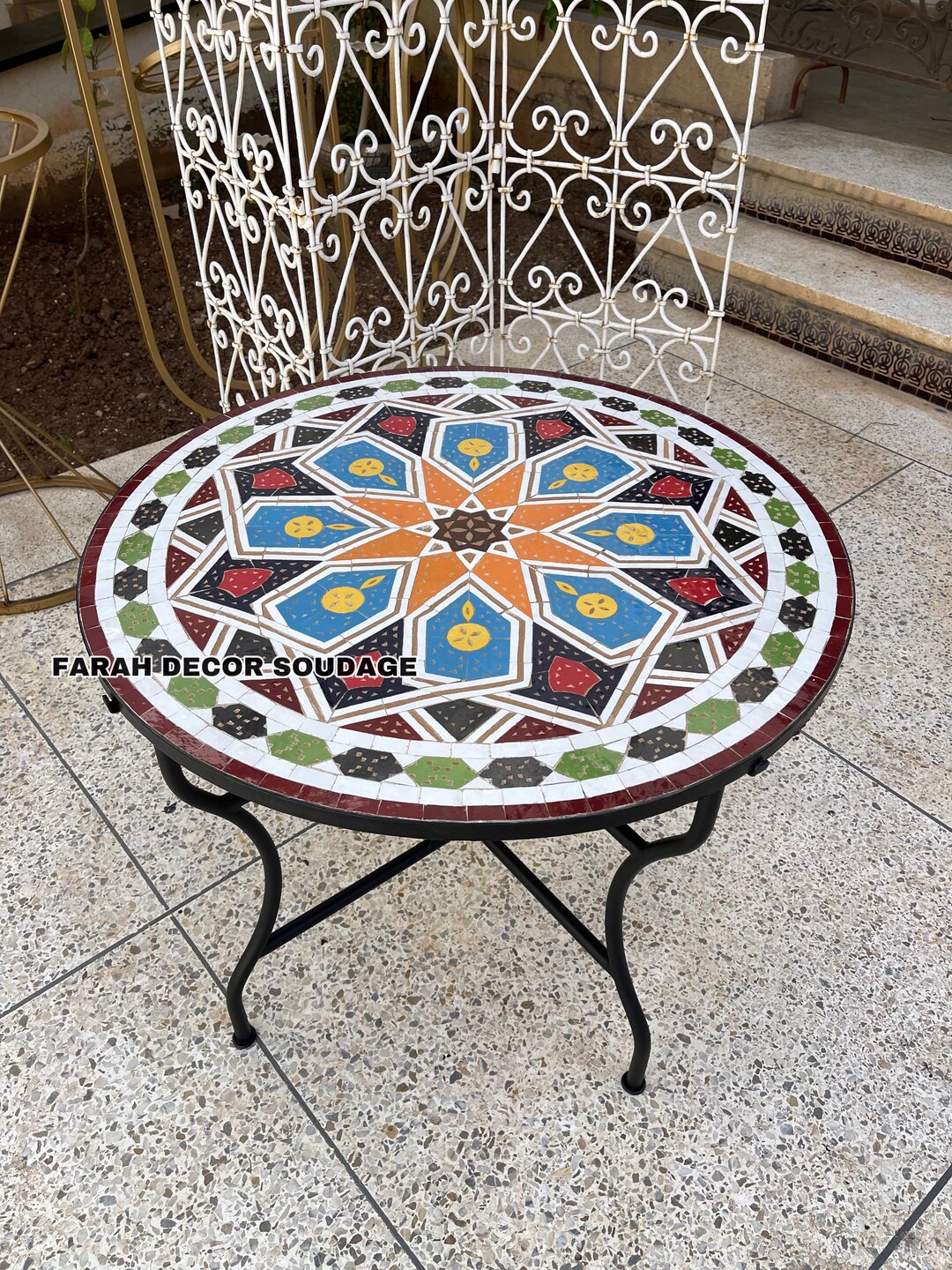 Moroccan Mosaic Table | Bistro Table | Garden Table | Round Table ...
