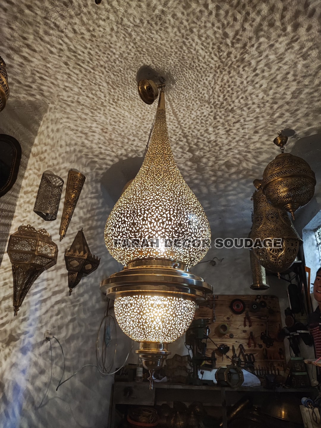 Moroccan Brass Ceiling Lamp, Moroccan Ceiling Lamp, Moroccan Lamp ...