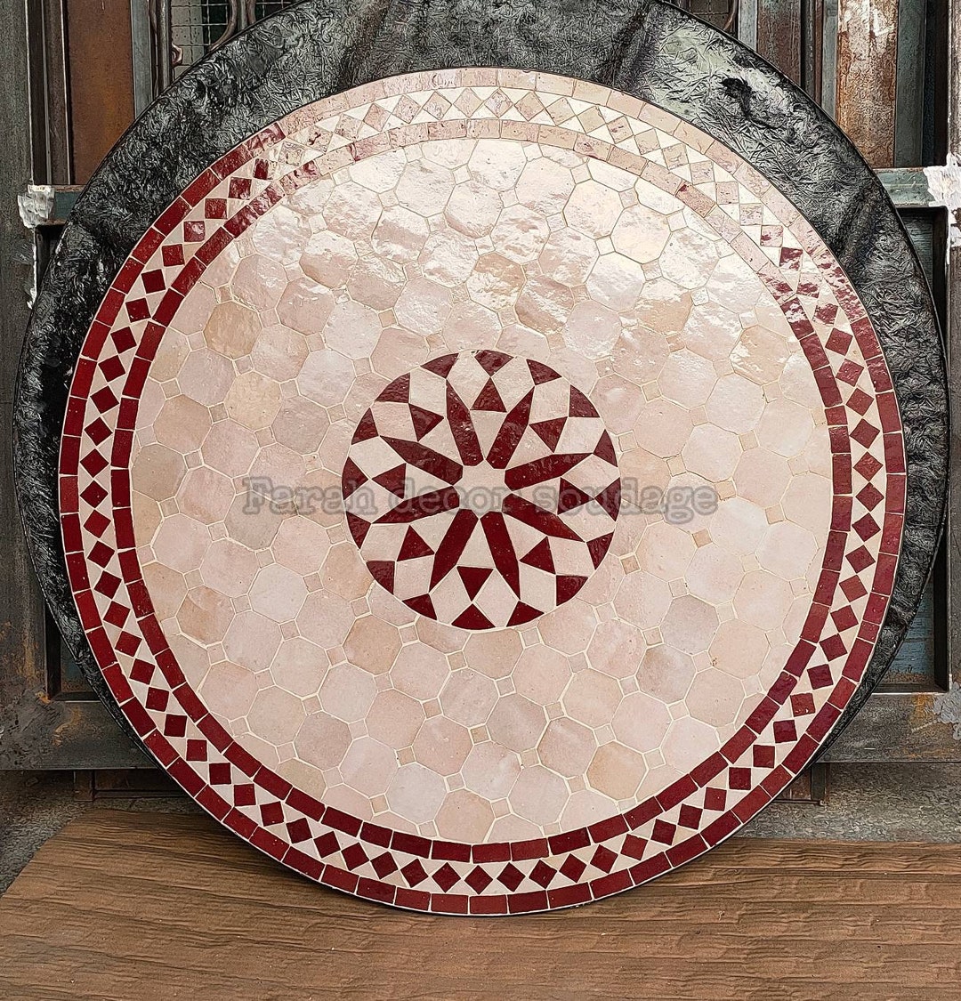 Handmade Moroccan Tile Table - Mosaic Table Art - Mid Century Mosaic ...