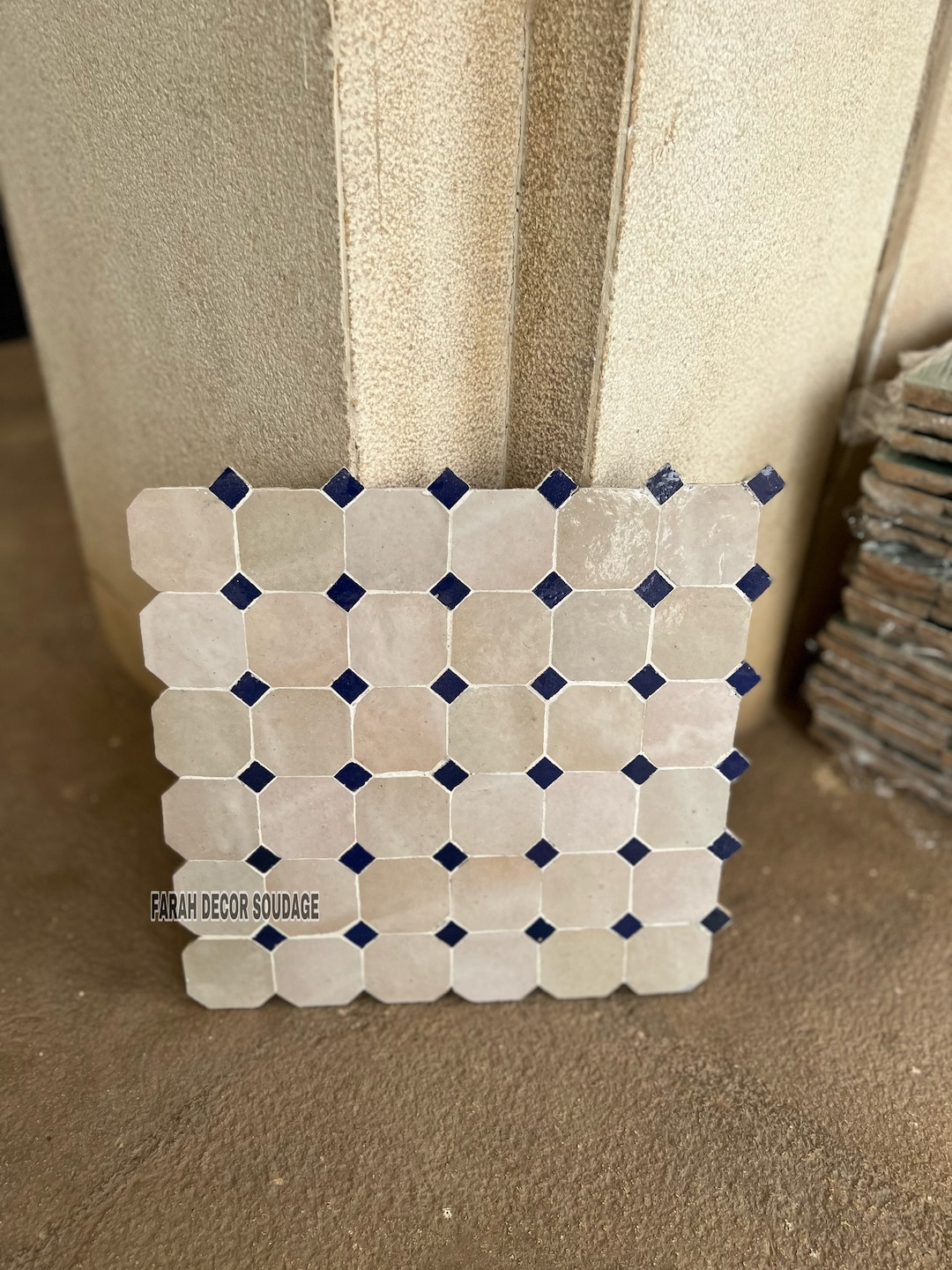 Handmade Moroccan Zellige Tile: Natural Clay Terracotta, Fez Design - Etsy