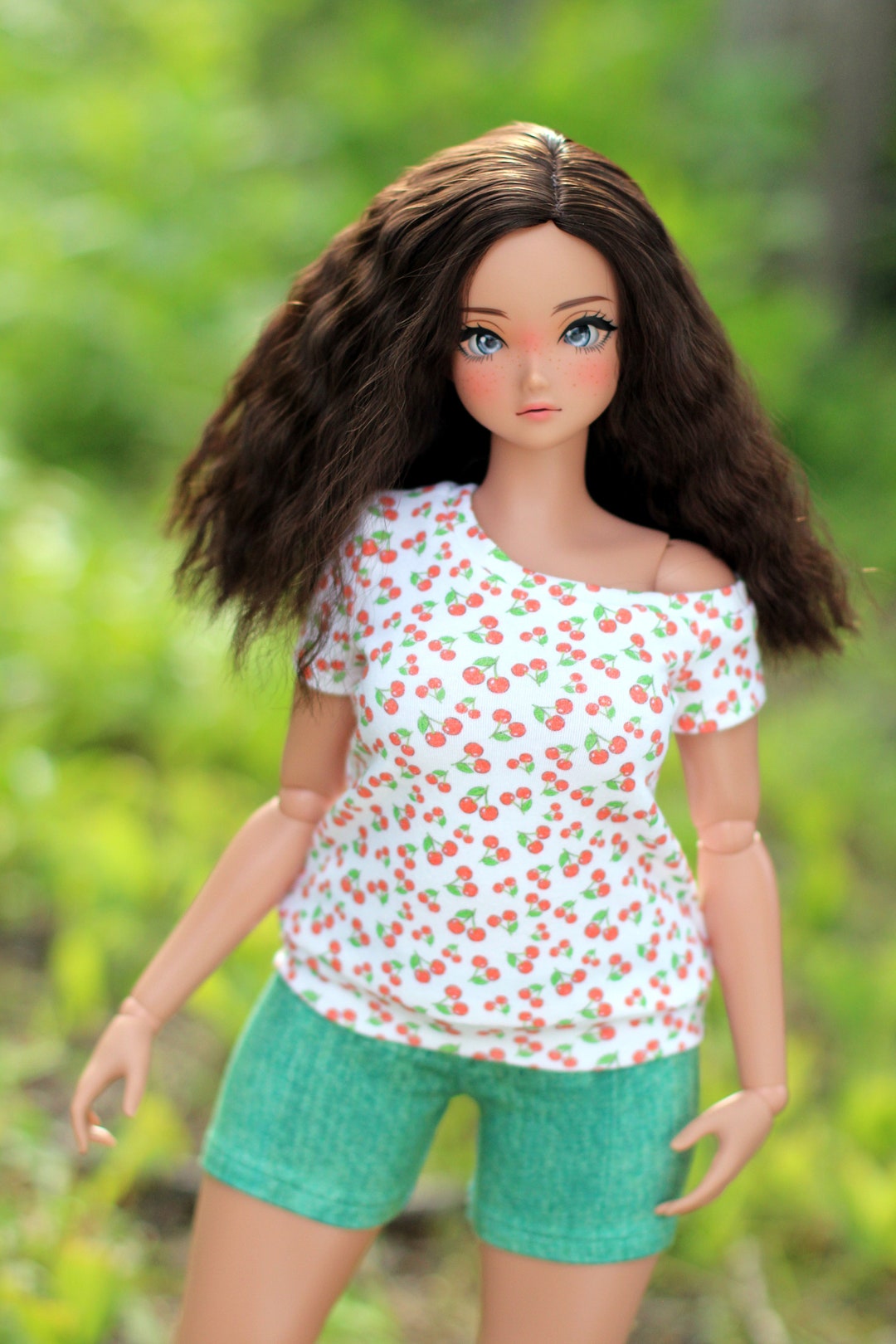 Clothing to Fit Smart Doll Pear Girl the Eliana Top in Tiny Cherries ...