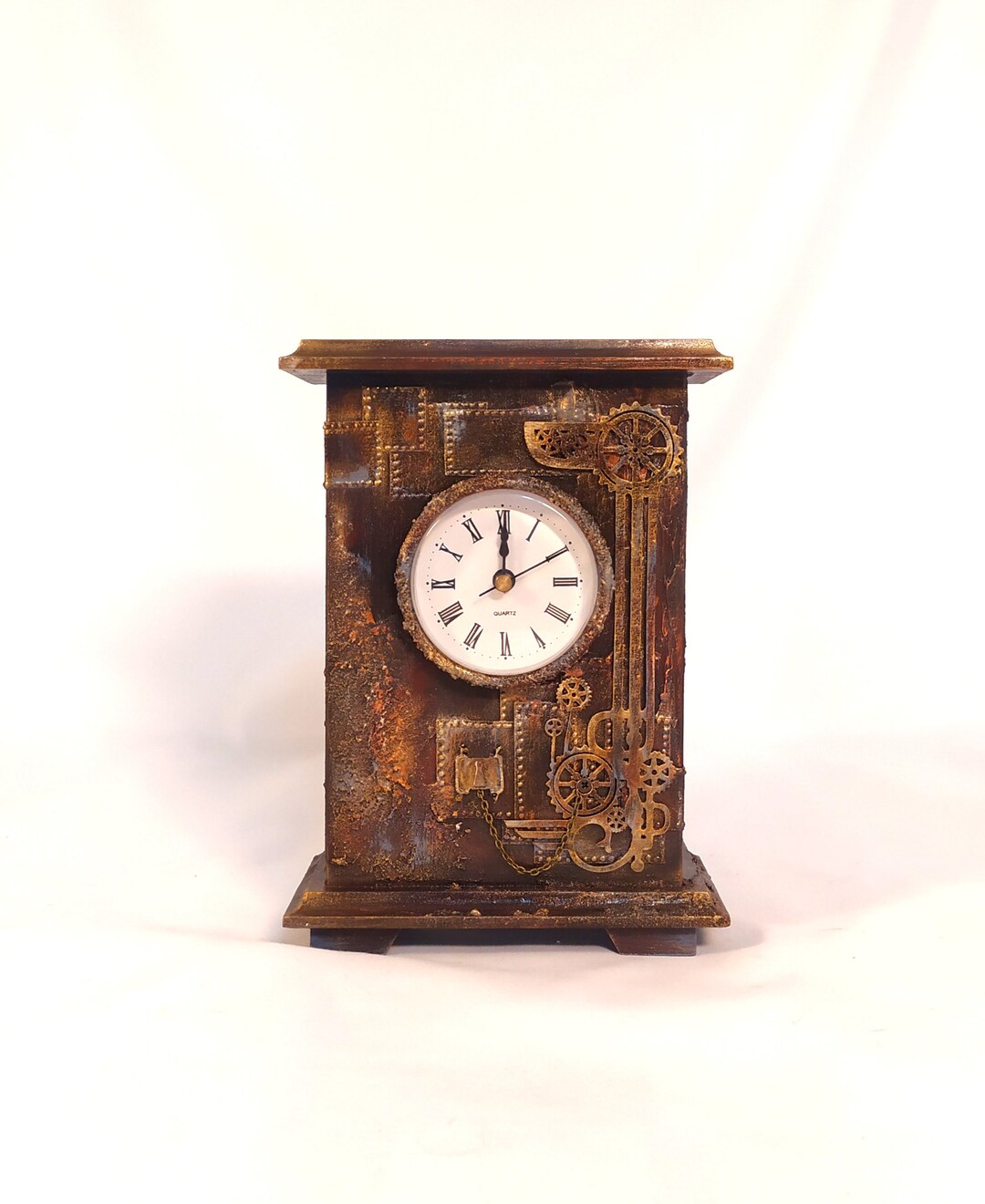 Steampunk Table Clock/handcrafted Table Clock/unique Centerpiece ...