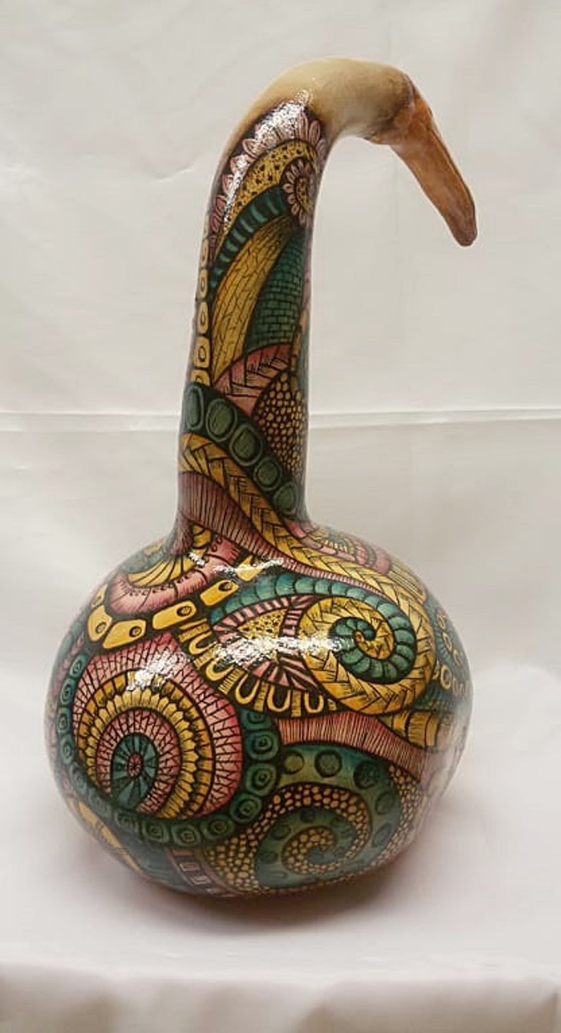 Hand-painted Gourd With Acrylics, Unique Home Decor (38x20cm) - Etsy