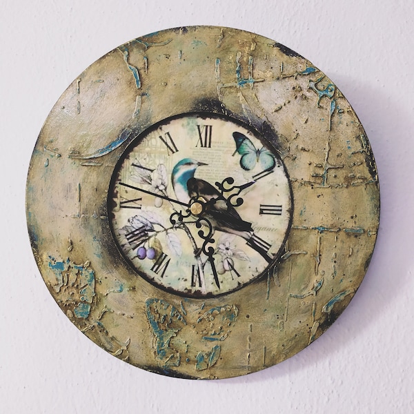 Decoupage Clock - Etsy