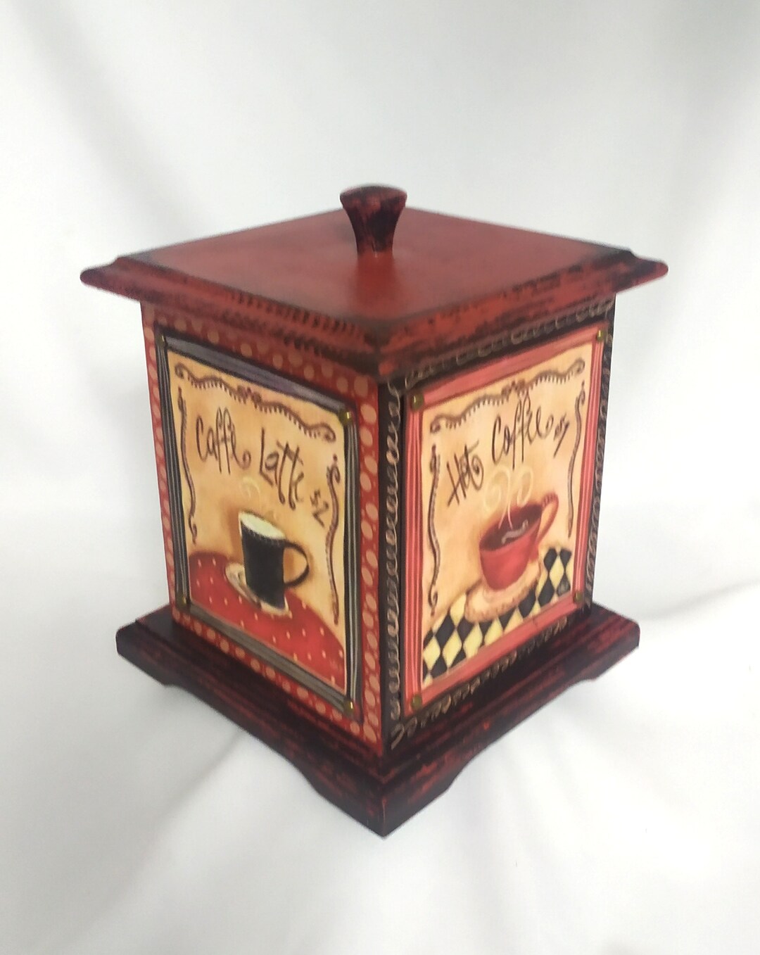 Wooden Coffee Storage Box/kitchen Decoration/coffee Box/kitchen Storage ...