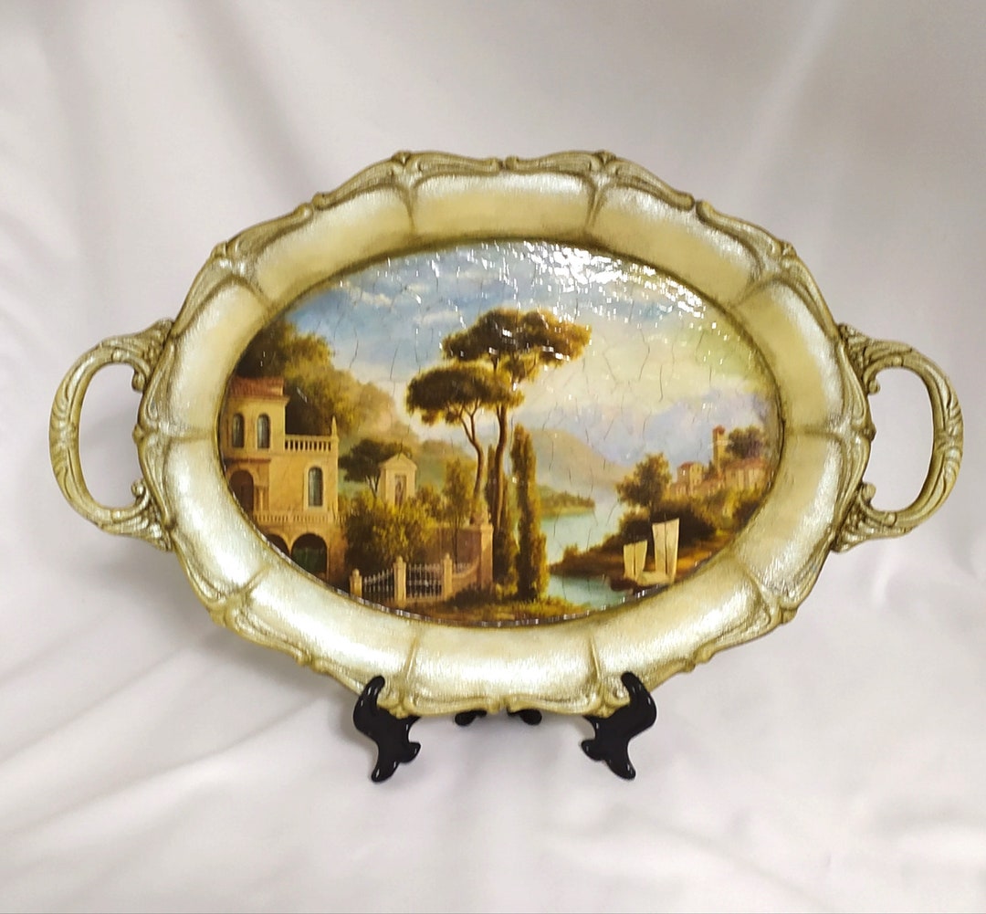 Vintage Decorative Tray/decoupage Tray/decorative Tray/unique Tray/gift ...
