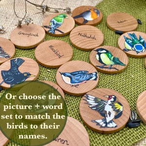 Wild Garden Birds Wooden Memory Game, British Birds Matching Pairs ...