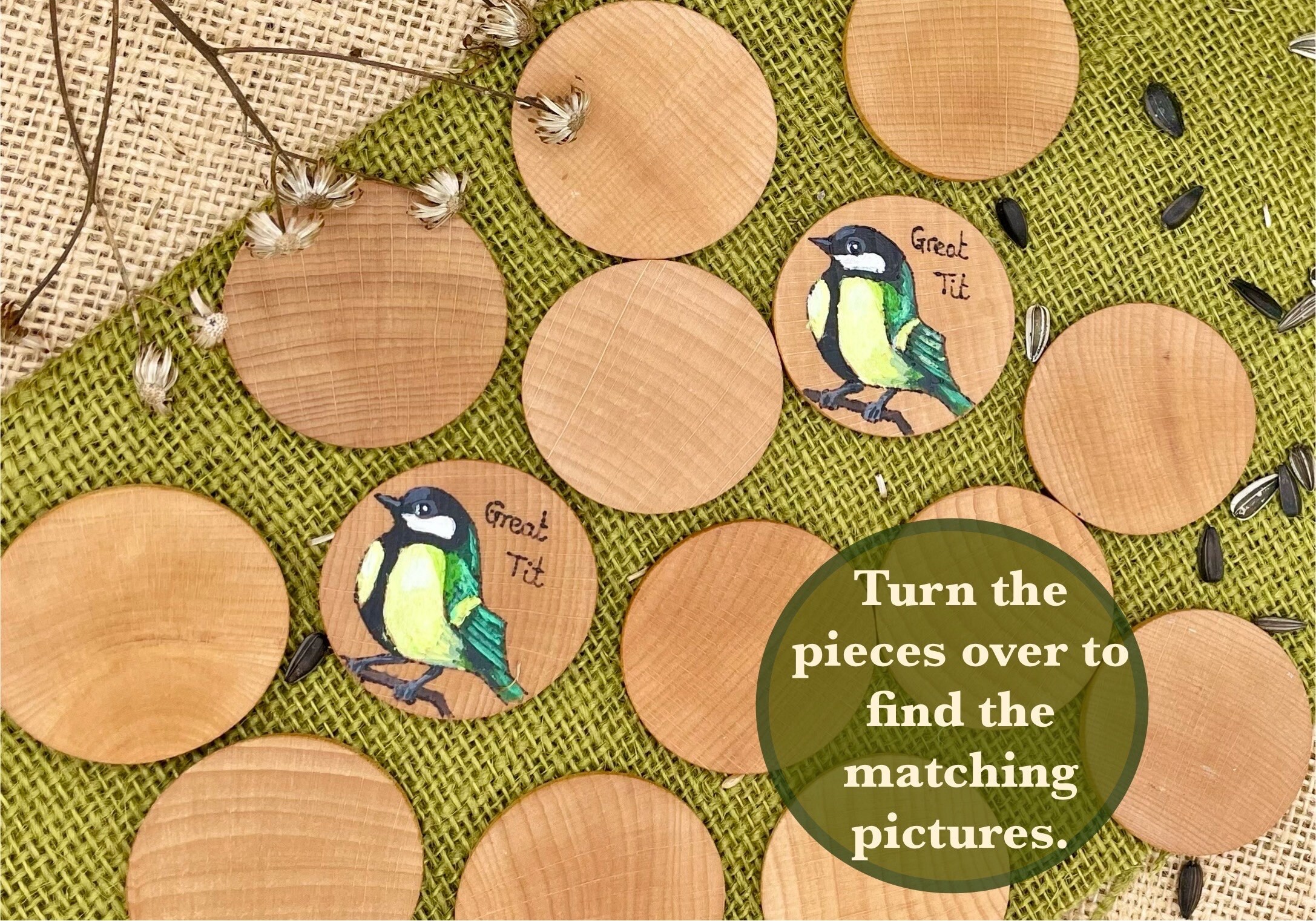 Wild Garden Birds Wooden Memory Game, British Birds Matching Pairs ...