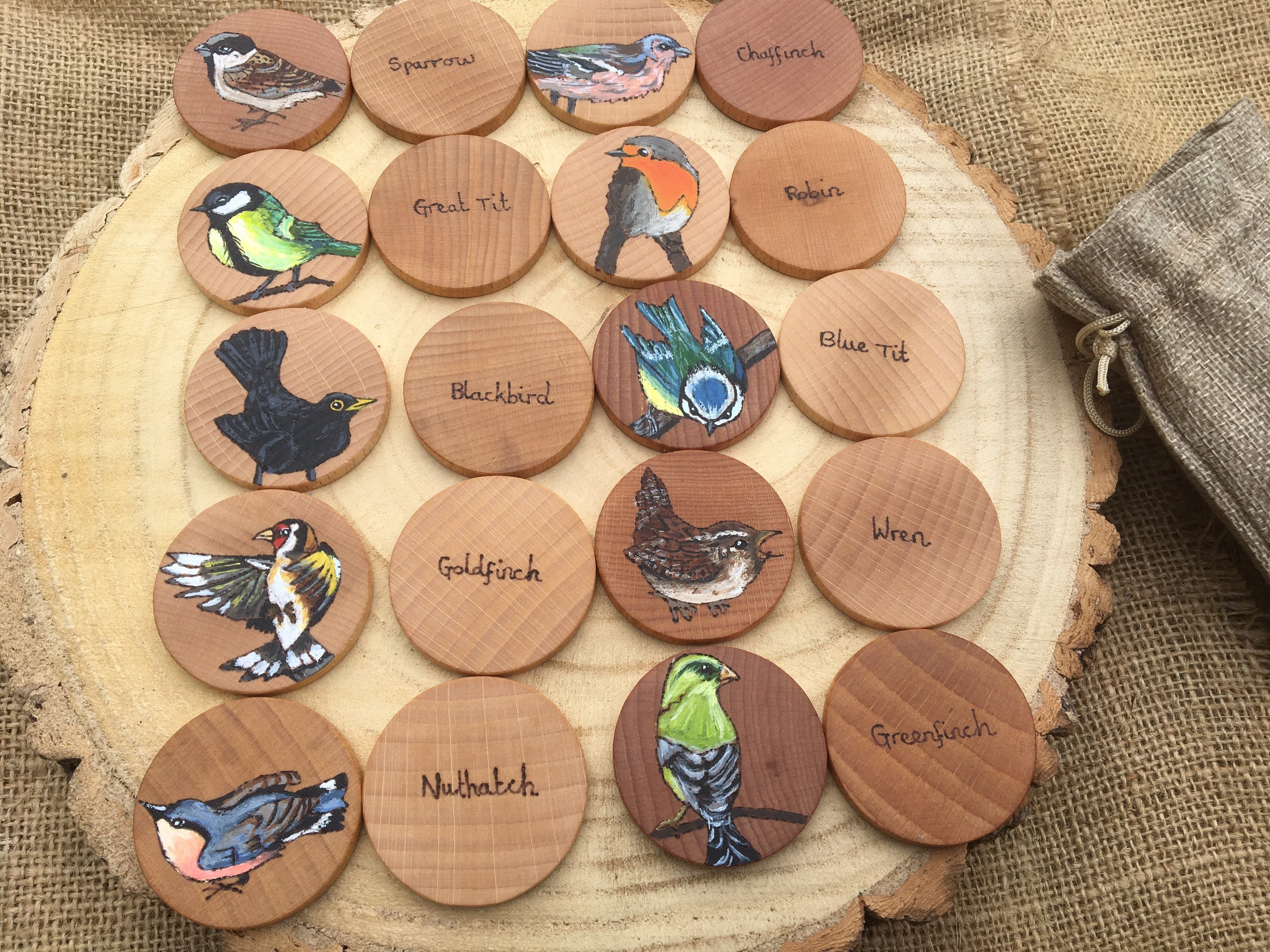 Wild Garden Birds Wooden Memory Game British Birds Matching - Etsy