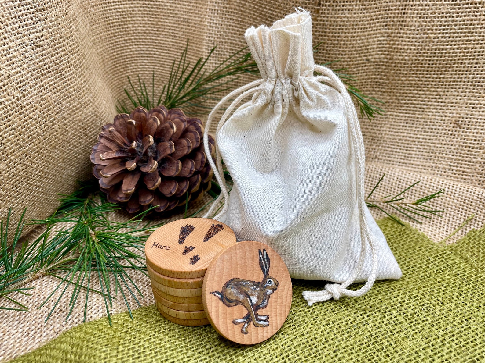 Woodland Animal Tracks Matching Game, Montessori Inspired Wooden Flash ...