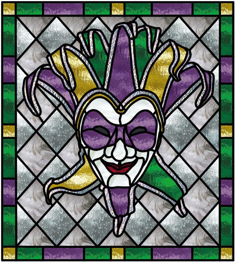 Mardi Gras Mask Stained Glass Pattern - Etsy