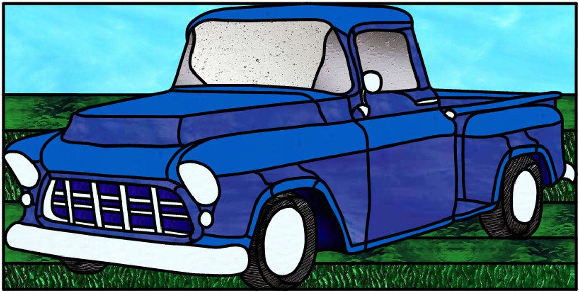 1956 Chevy Truck Stained Glass Pattern - Etsy