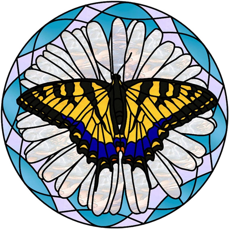 Eastern Tiger Swallowtail Butterfly Stained Glass Pattern - Etsy