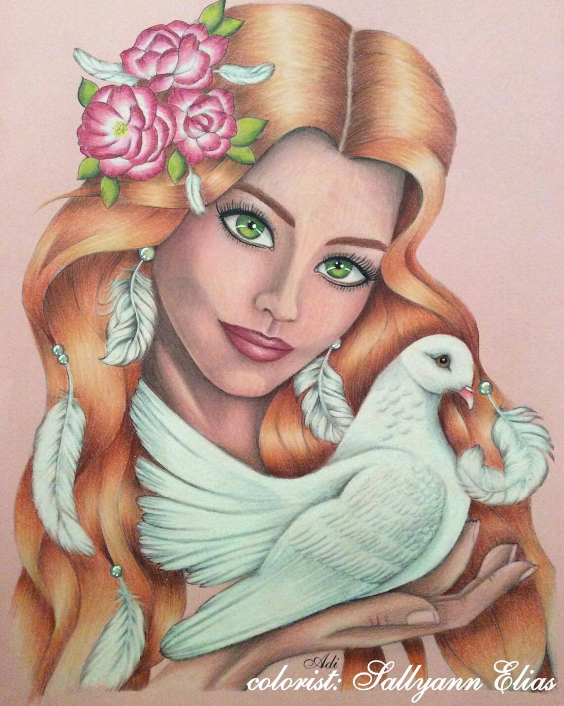 Arts Coloring Page - THE PRINCESS DOVE - Etsy