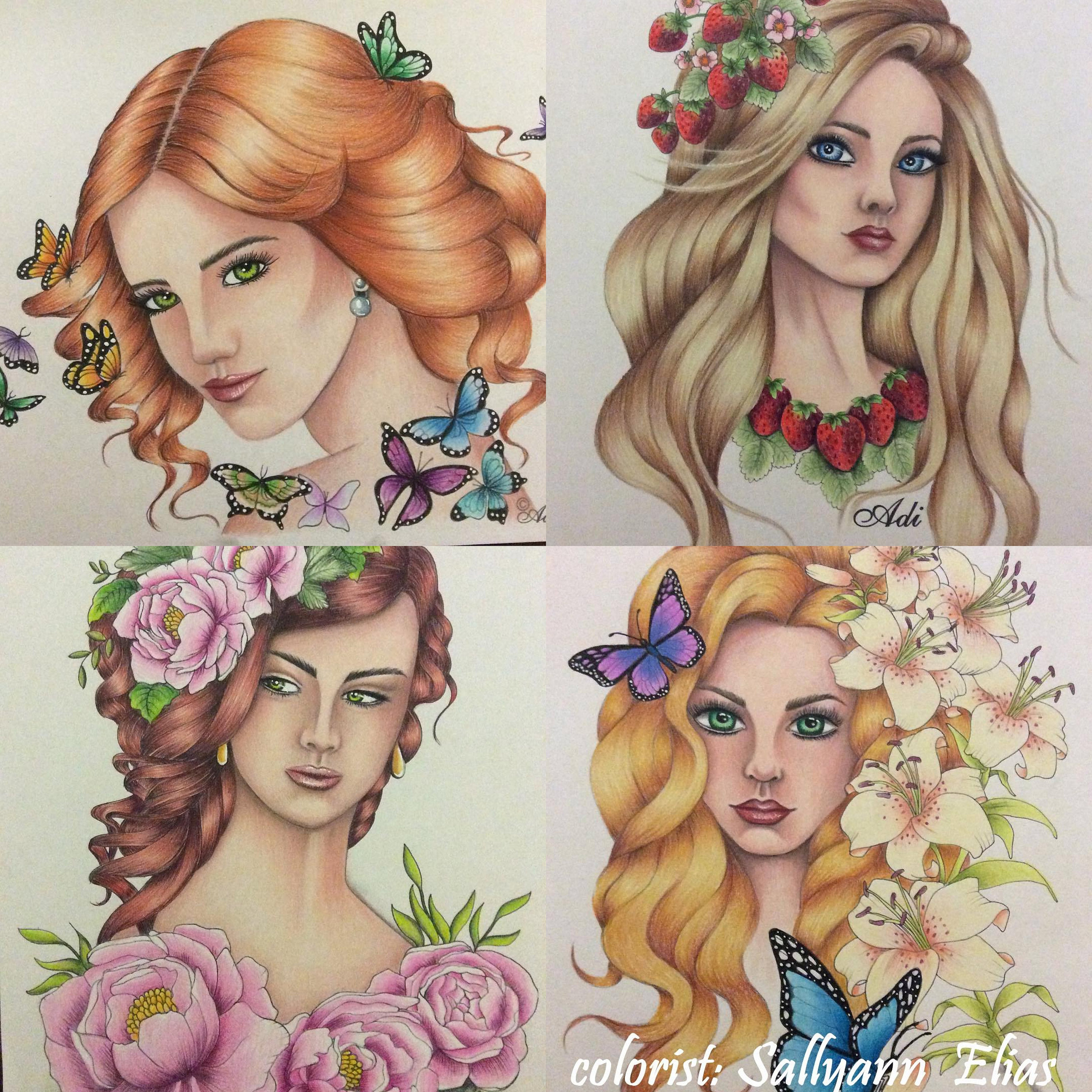 4x Arts Coloring Page Girls - 3+1 Gratis - Etsy
