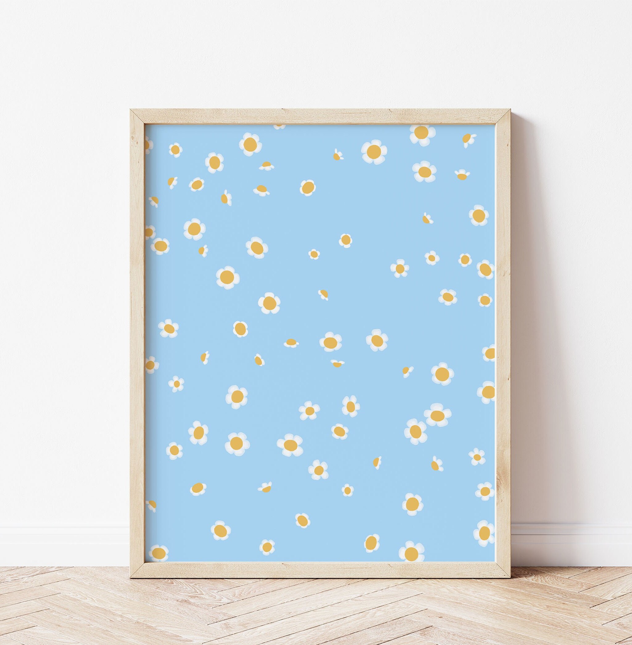 Daisy Wall Art, Flower Art Print, Blue Daisies Floral Art Print ...