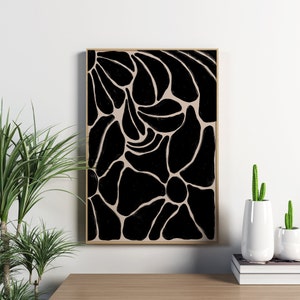 Abstract Botanical, Dark Abstract, Flower Wall Art, Botanical Poster ...