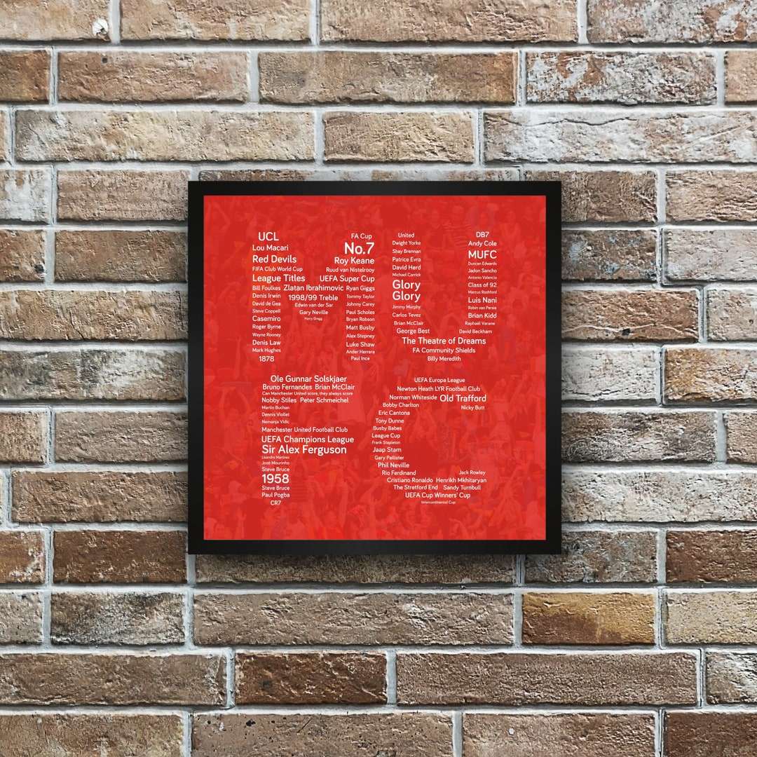 Manchester United Football Wordart Print - Etsy UK