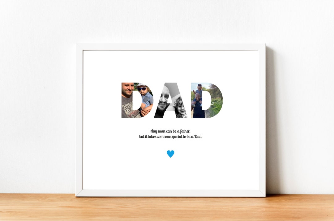 Personalised Dad Print, Father's Day Gift, Family Photo Collage - Etsy