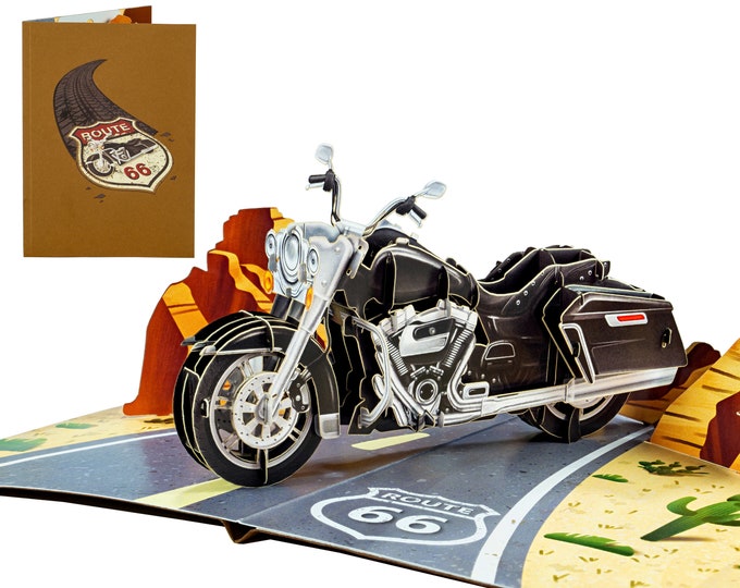 Handmade Masculine Motorcycle Birthday Greeting Card, Father's Day ...