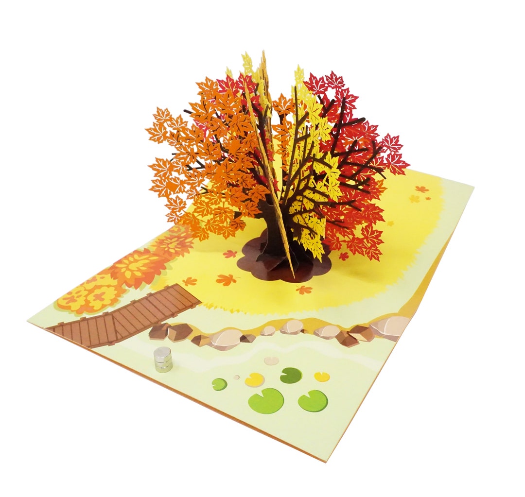 Autumn Pop up Card Maple Tree - WOW 3D Greeting Card for Fall Season ...