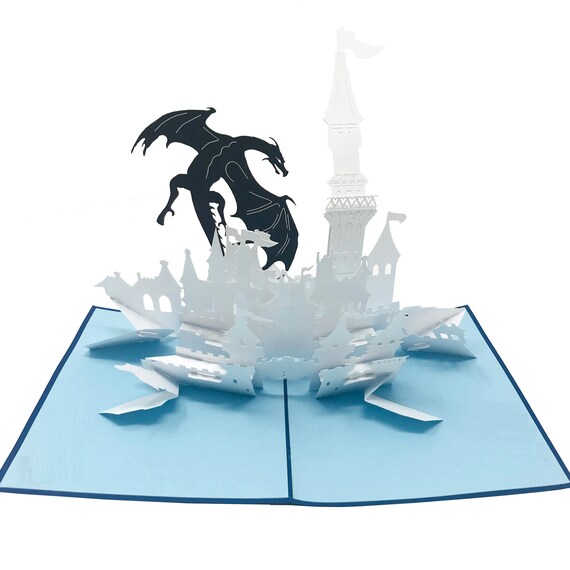 Dragon Castle WOW 3D Greeting Pop up Card for All Occasions - Etsy
