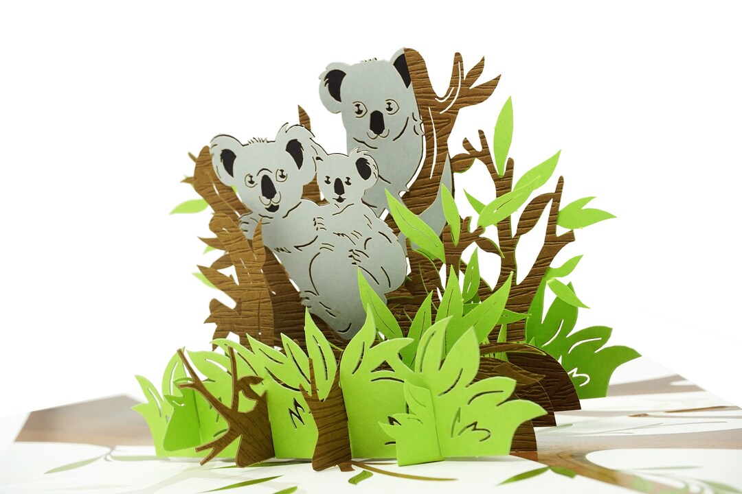 Koala Family WOW 3D Greeting Pop UP Card for All Occasions - Etsy