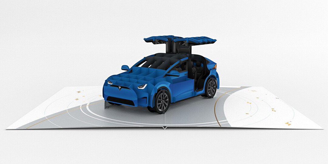 Tesla Model X 3D Pop up Card - Congratulations Gift New Owners, Fans ...