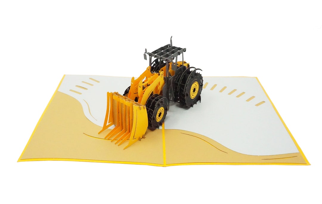 Bulldozer Pop up Card: 3D Greeting Card for All Occasions - Etsy