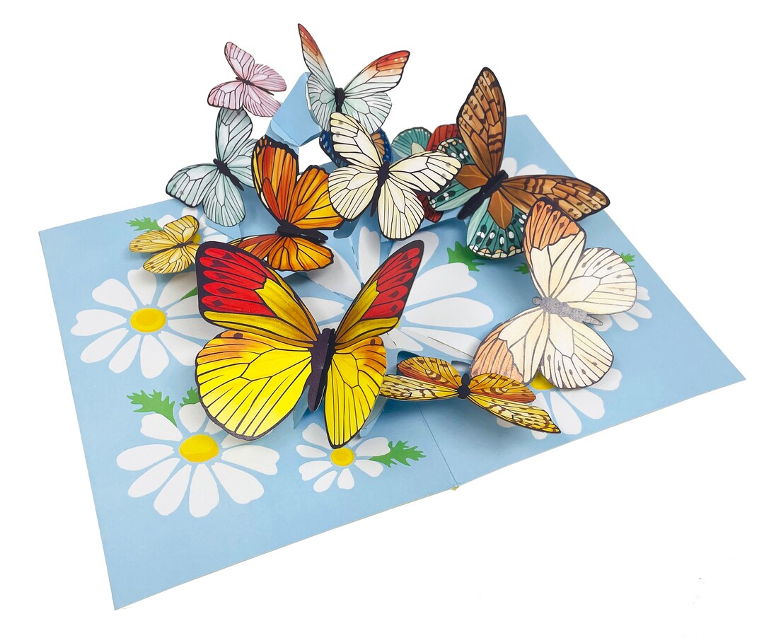 3D Butterfly Pop up Card: Handmade Greeting Card (5x7 Inch) - Etsy