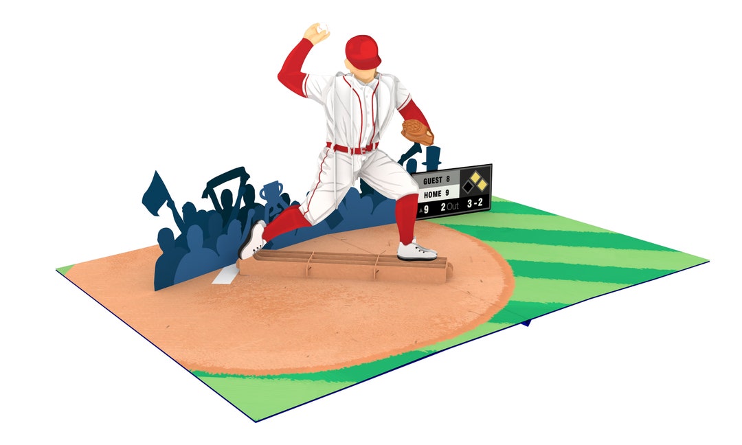 Baseball Pitcher Pop up Card: 3D Greeting Card for All Occasions - Etsy