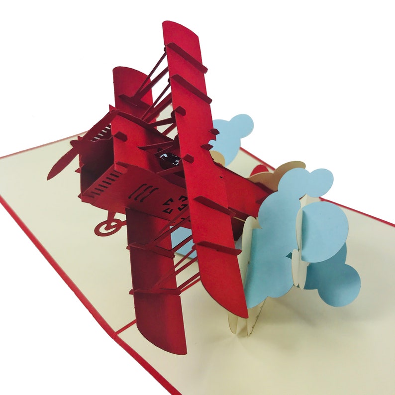 Biplane Airplane Card WOW 3D Greeting Card for All Occasions | Etsy