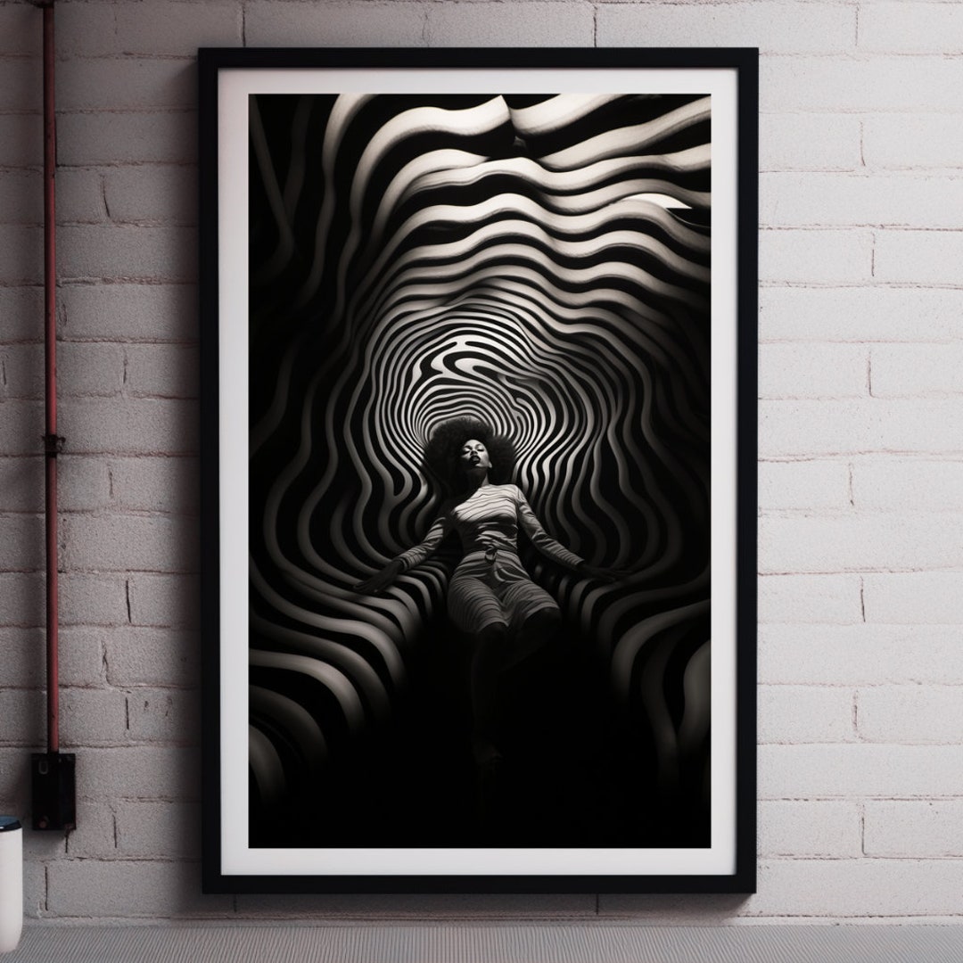 Black Woman Enveloped in Swirling Abyss Art Poster Canvas - Etsy