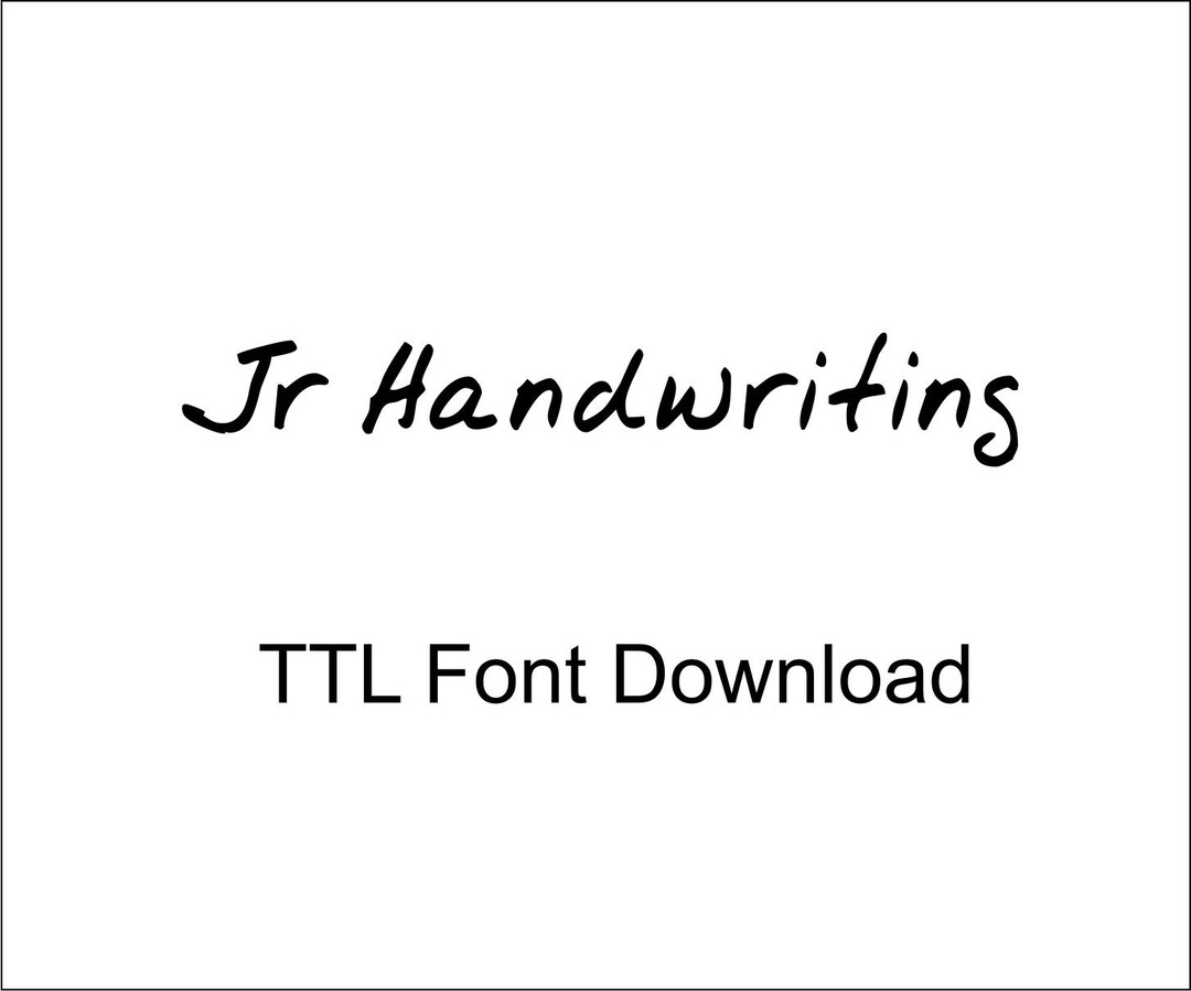 Jr Handwriting Caligraphy Font Digital Download -TTF File Cricut - Etsy