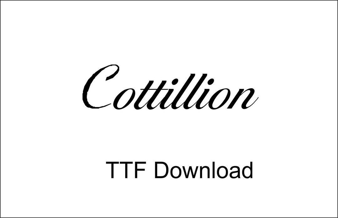 Cottillion Digital Download Font TTF File Cricut - Etsy
