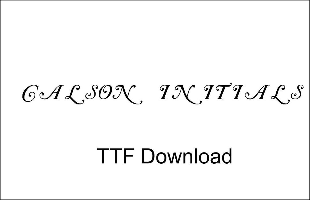 Calson Initials Digital Download Font TTF File Cricut - Etsy UK