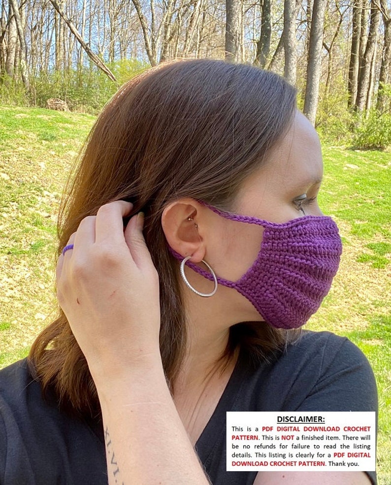 CROCHET PATTERN Crochet Face Mask Cotton Face Mask Cotton - Etsy