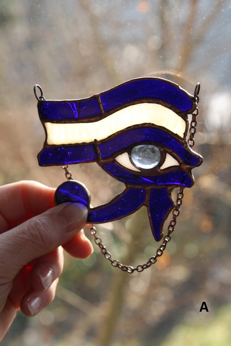 Eye of Ra Horus Ancient Egyptian Amulet Tiffany Stained | Etsy