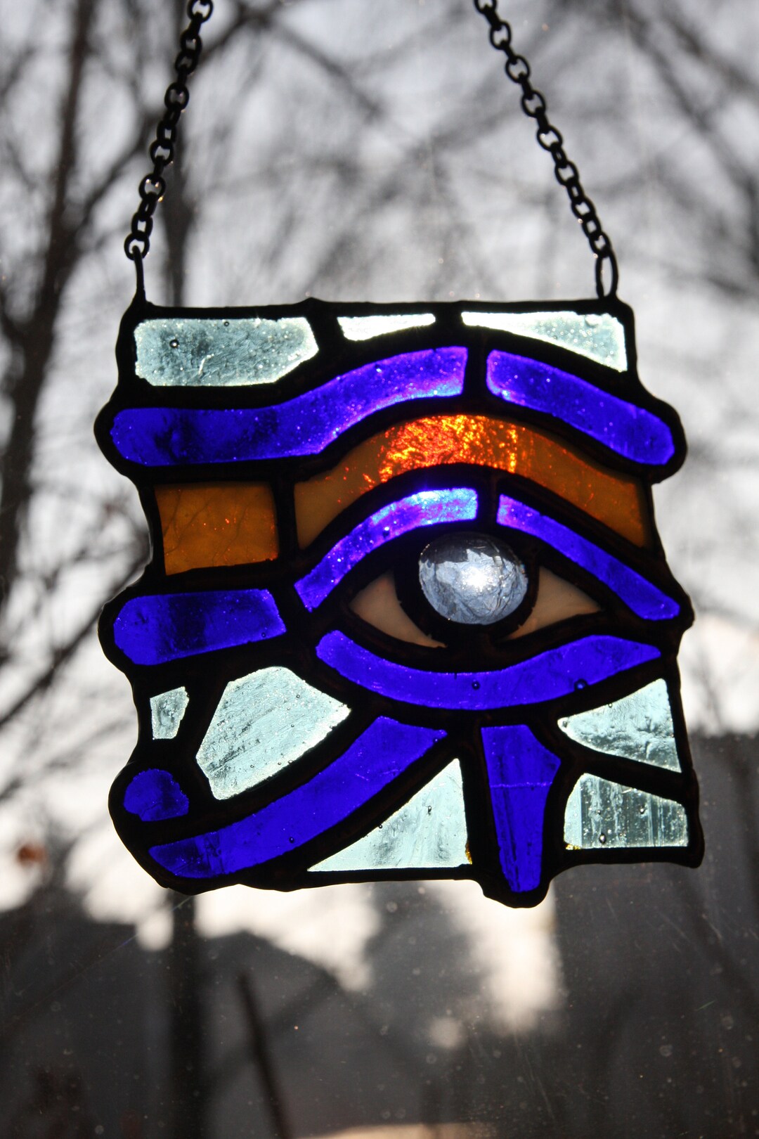Eye of Ra, Horus, Ancient Egyptian Amulet, Tiffany Stained Glass, Gift ...