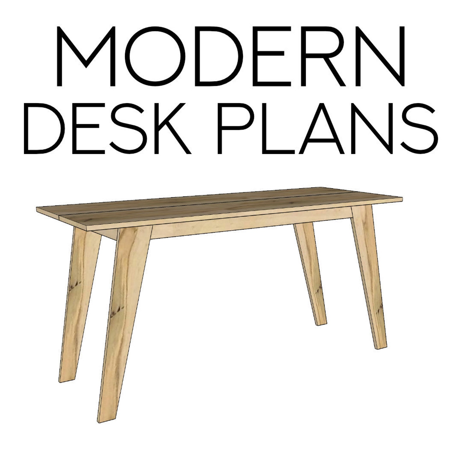 DIY Modern Desk Build Plan: Woodworking Guide (PDF) - Etsy Canada