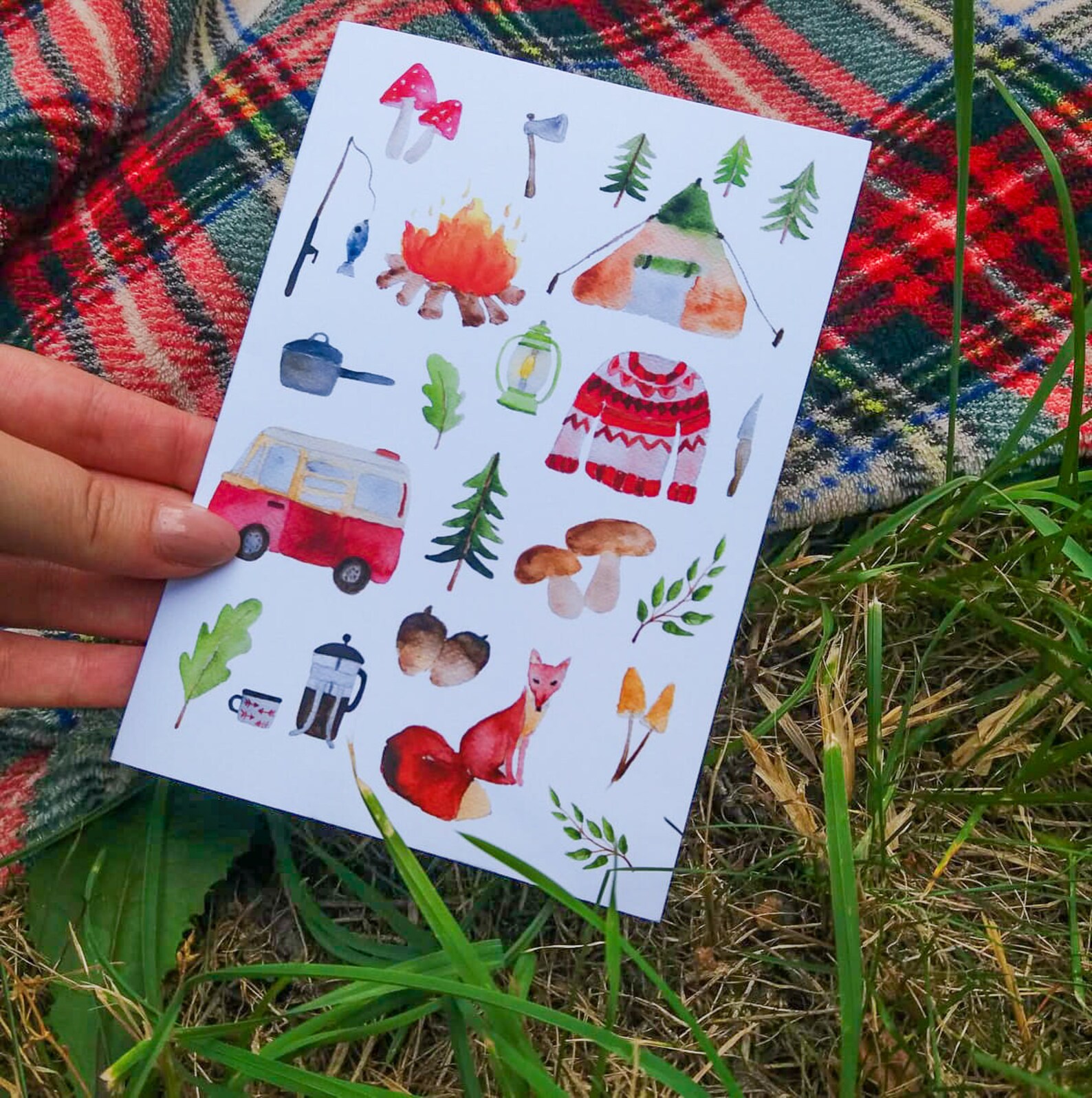 Camping Adventure Greeting Card Folding Card Outdoor - Etsy