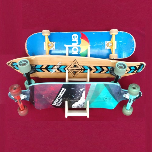 Skateboard Longboard Wall Rack Mount Holds 3 Boards - Etsy