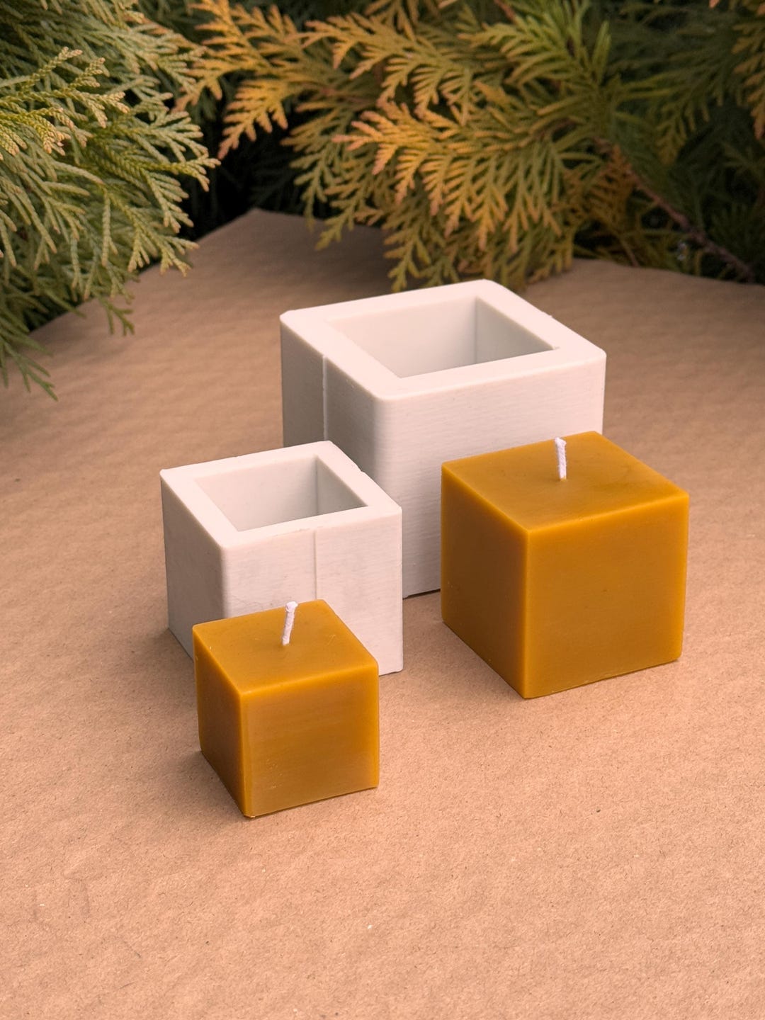 Cube Candle Mold – Silicone Mold for Beeswax Candle Making – Clean and ...