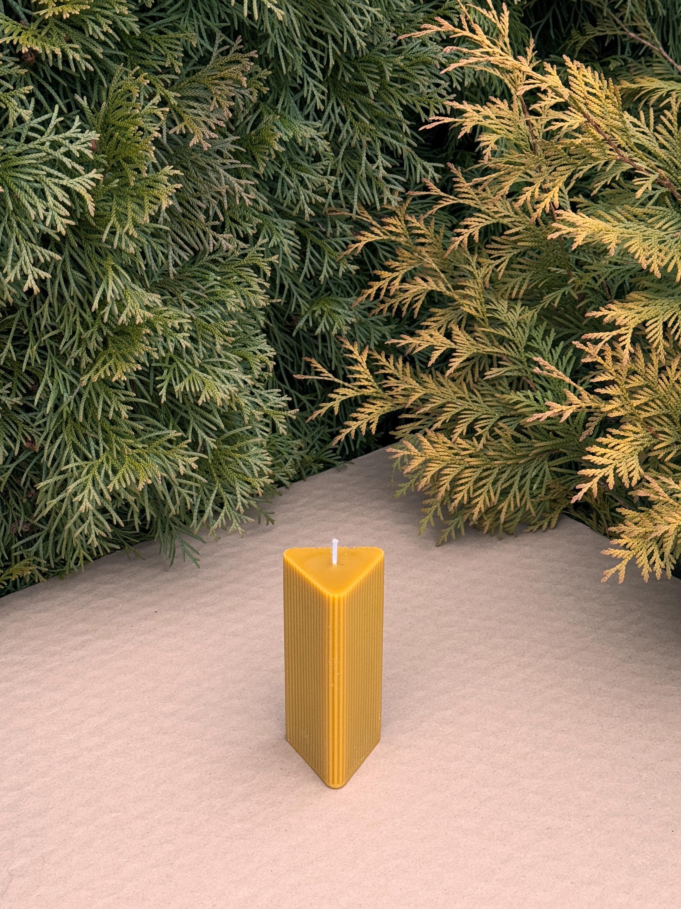 Triangle Fluted Pillar Candle Mold – Silicone Mold for Beeswax Candle ...