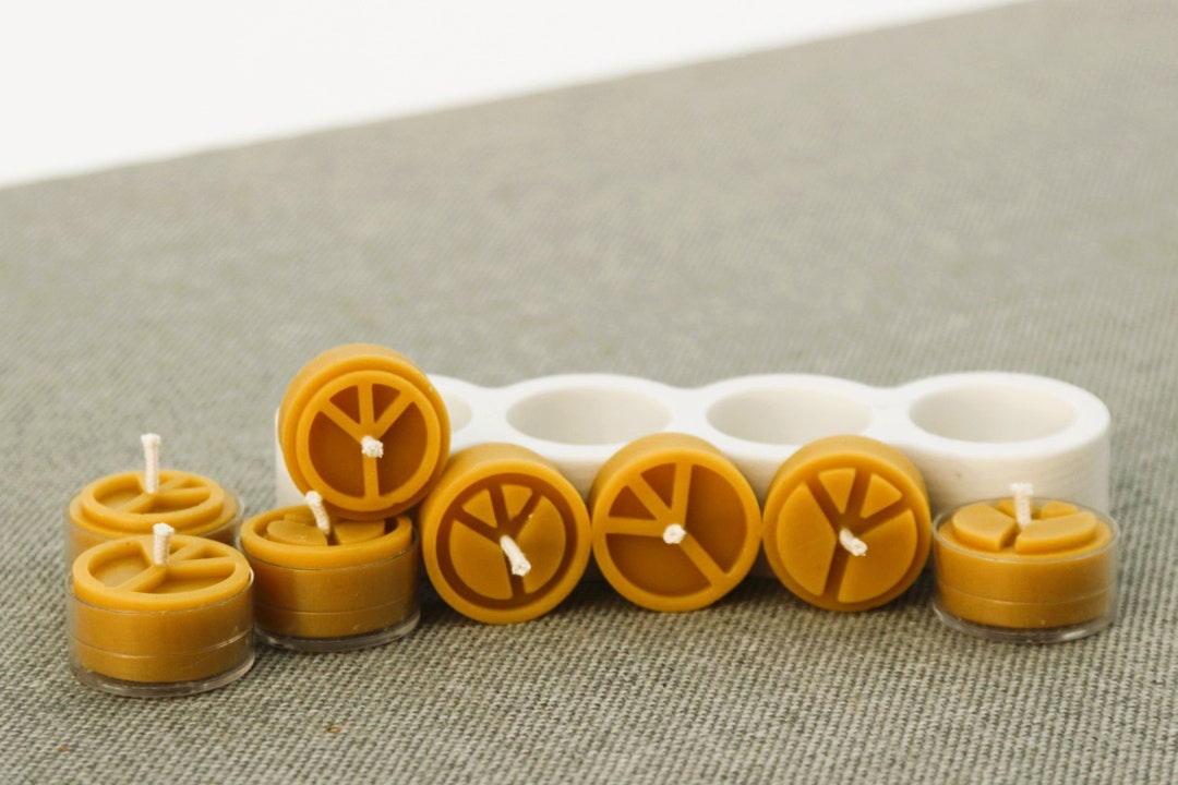 Peace Tea Light Mold Set – Silicone Molds for Beeswax Candle Making ...