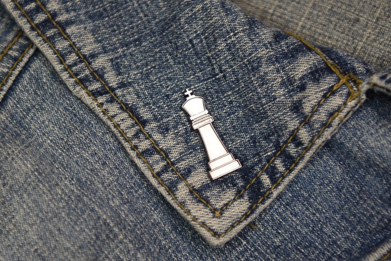 Hey King Black King Chess Piece Soft Enamel Pin | Etsy