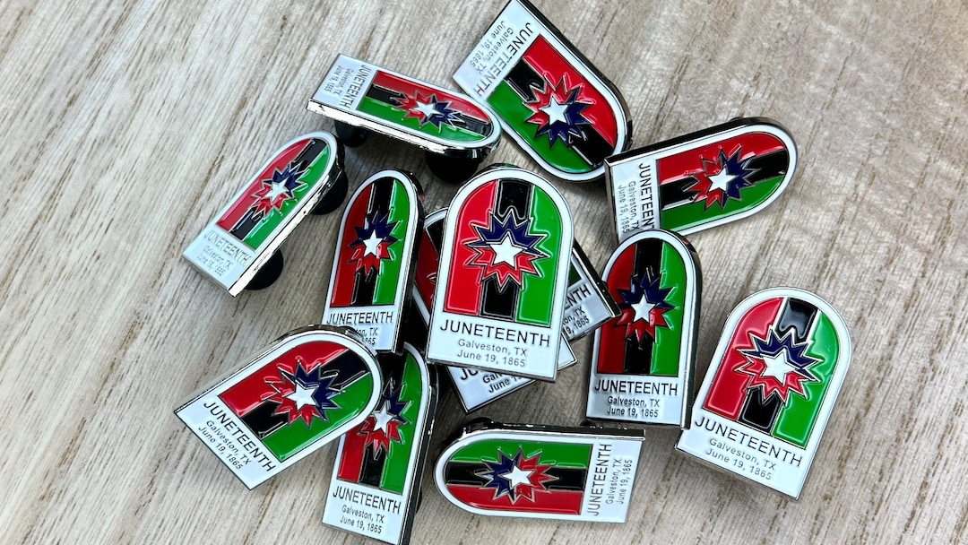 Juneteenth Freedom Pin | Juneteenth Flag, Galveston TX 1865 - Etsy