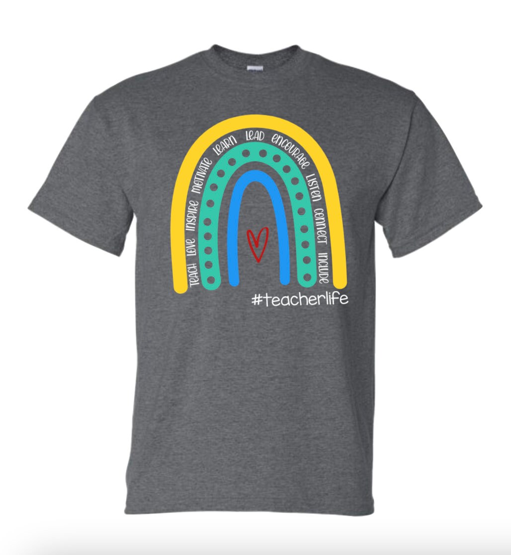 Boho Rainbow Teacher SVG * Digital * Teach * Love * Inspire * Include ...