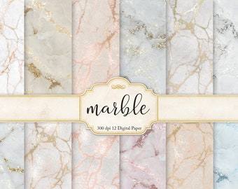 Marble Digital Paper | Etsy